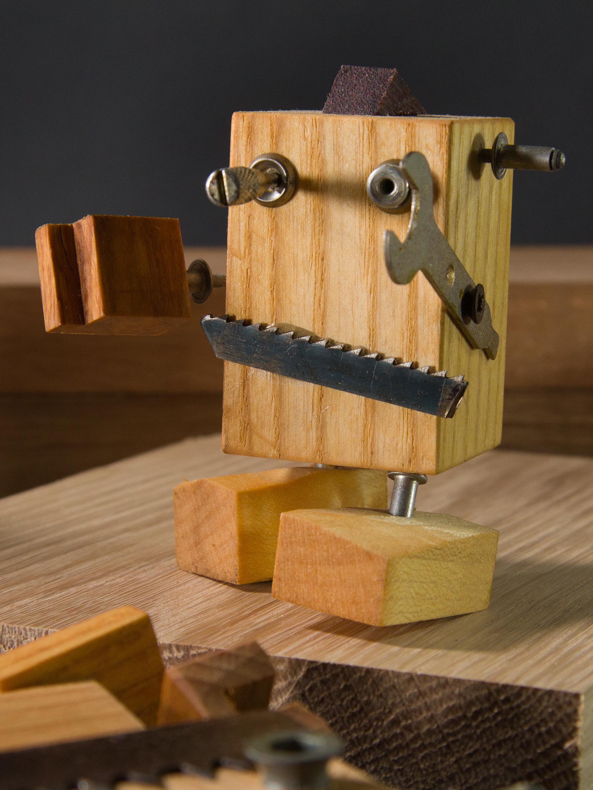 Handmade Wooden Robots, Made Out of Reclaimed Wood - Etsy