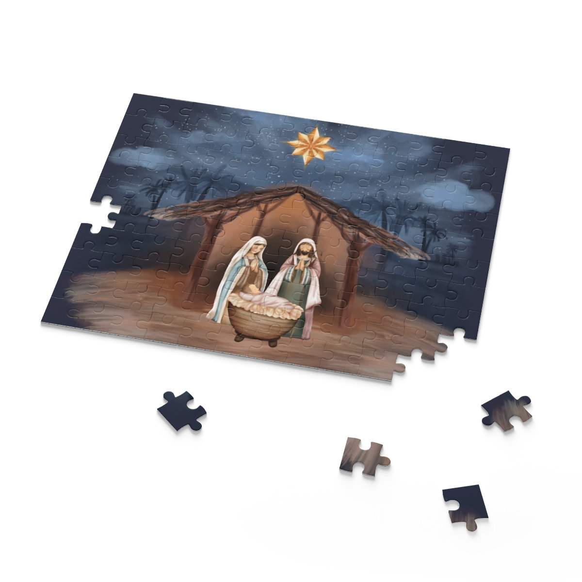 Christmas Nativity Scene Puzzle First Christmas Manger Scene Christian ...