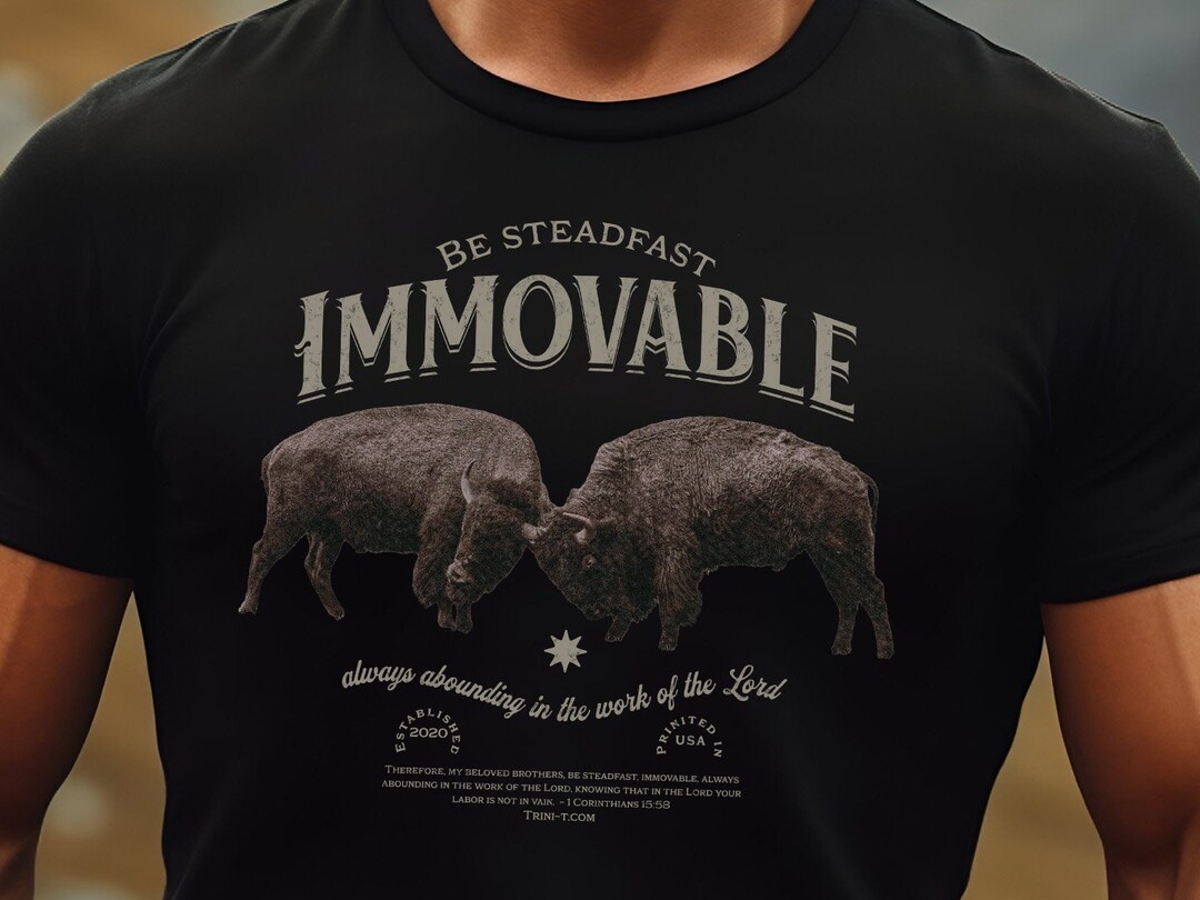 Steadfast & Immovable Christian T-shirt for Men Bible Verse Shirt, Christian Gifts, Father's Day ...