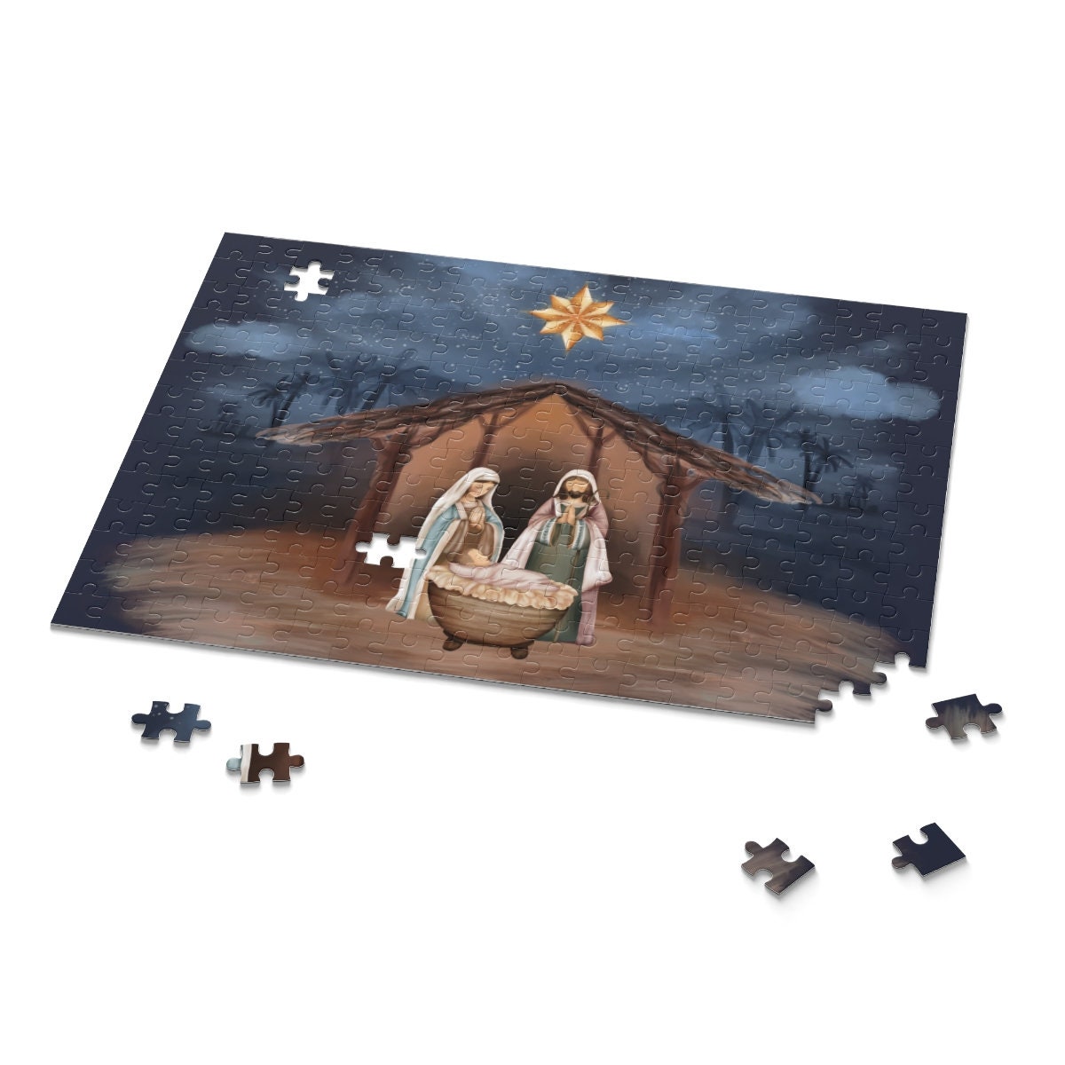 Christmas Nativity Scene Puzzle First Christmas Manger Scene Christian ...