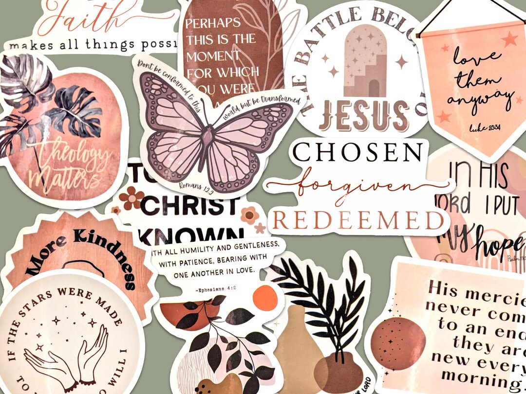 12 Retro Christian Retro Sticker Pack V2 Faith Stickers Vinyl Sticker ...