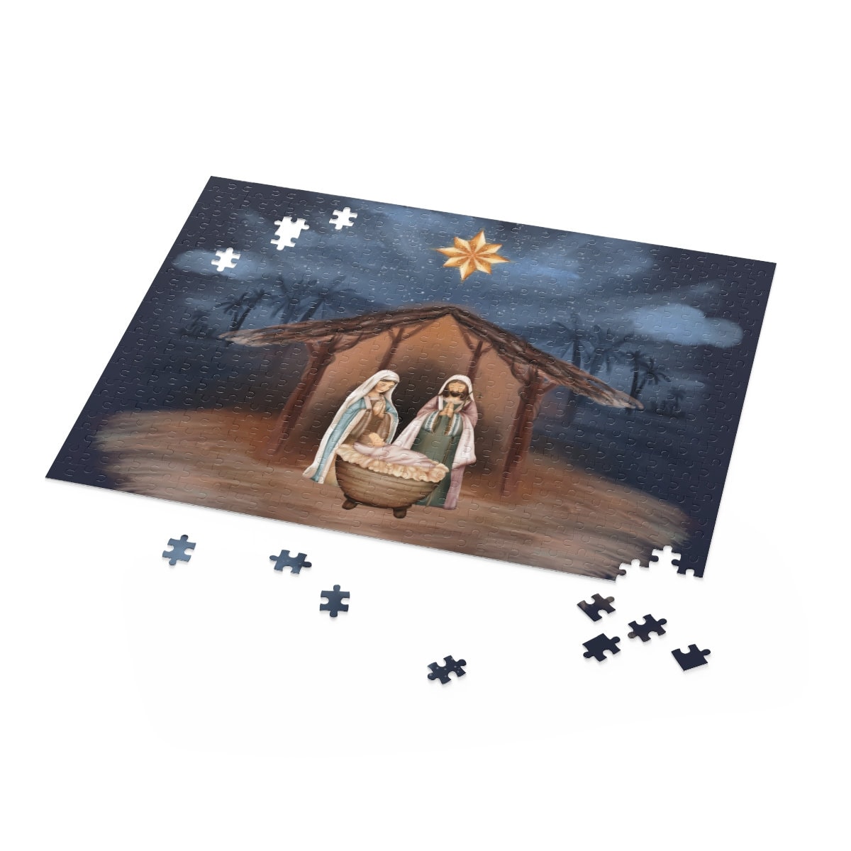 Christmas Nativity Scene Puzzle First Christmas Manger Scene Christian ...