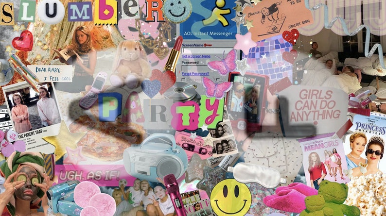 90s Slumber Party Collage (instant Download) - Etsy