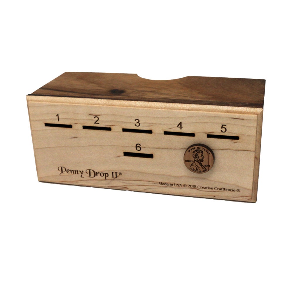 Penny Drop Fun Handmade Wooden Game for 2 or More Players Classic Games ...