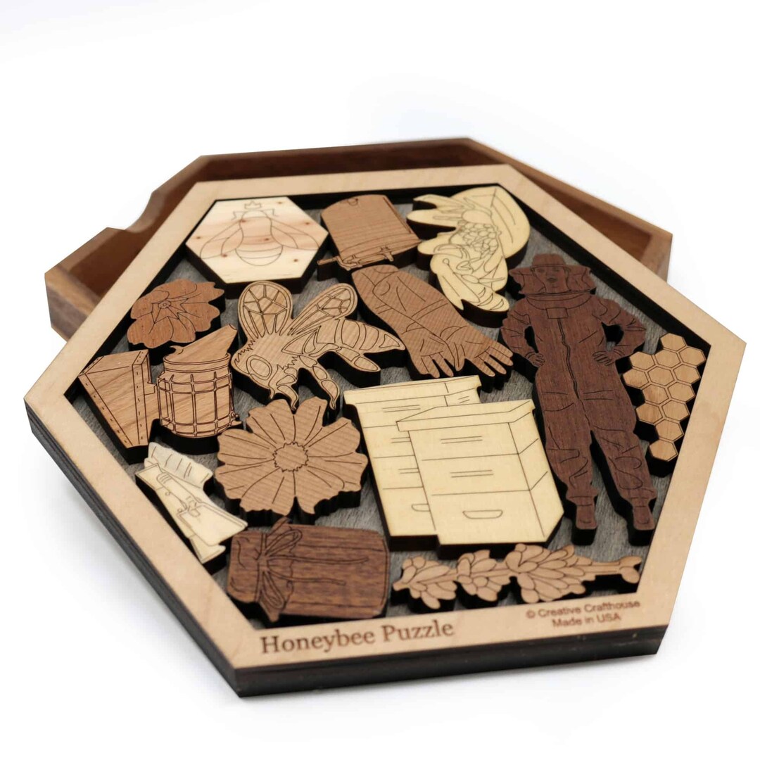 Honey Bee Puzzle - Beautiful Puzzle Gift - Handmade Wood Puzzle With ...