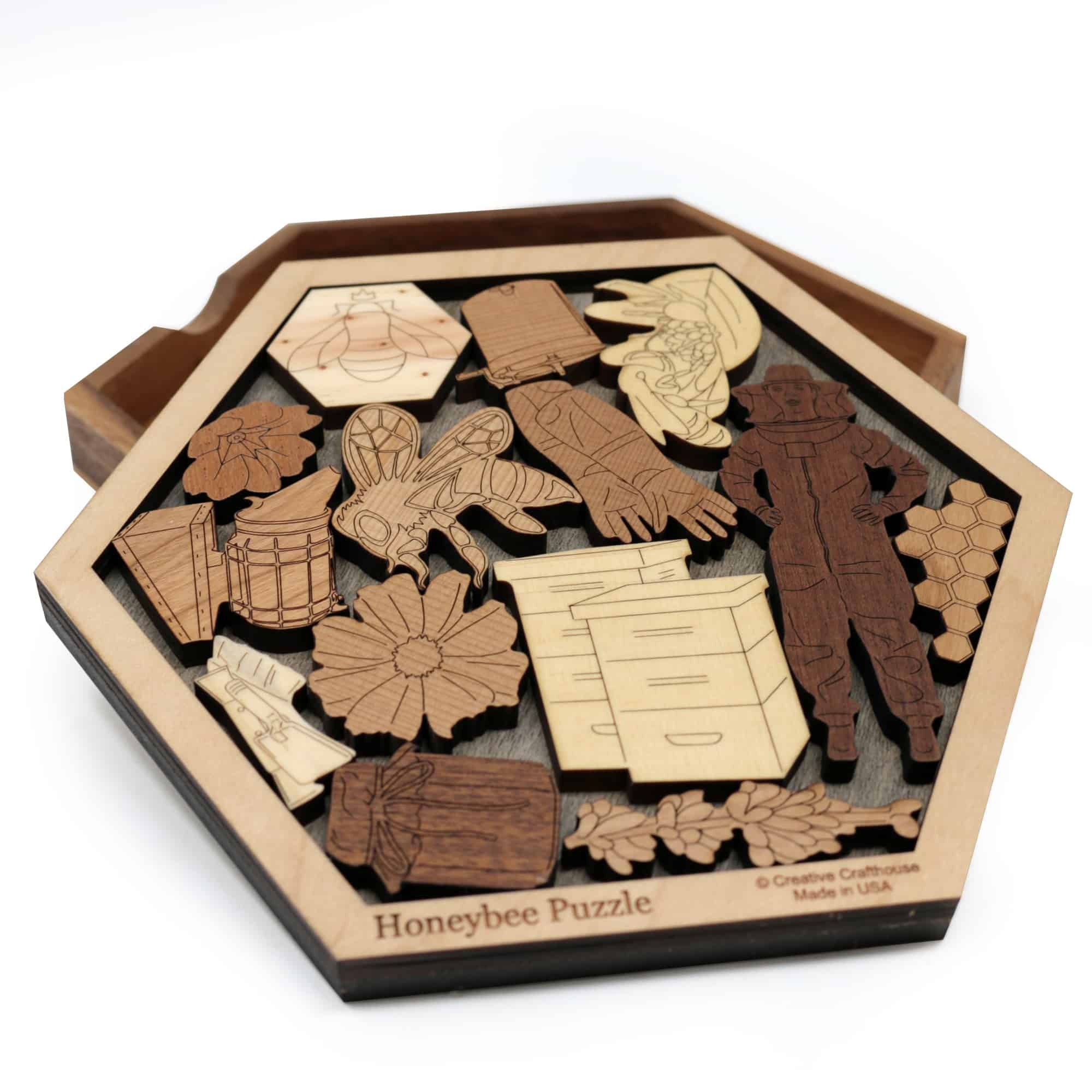Honey Bee Puzzle - Beautiful Puzzle Gift - Handmade Wood Puzzle With ...