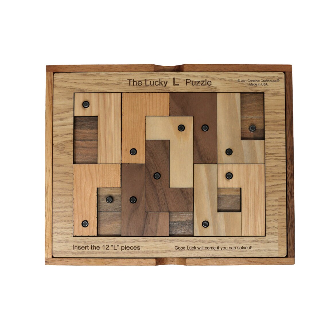 The Lucky L Puzzle - High Quality Hardwood Handmade Puzzle - Mid Level ...