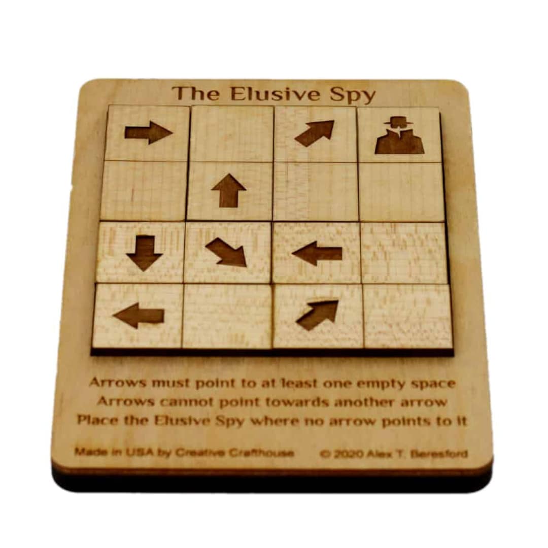The Elusive Spy - Fun Wooden Tile Puzzle - Great for Coffee Table ...