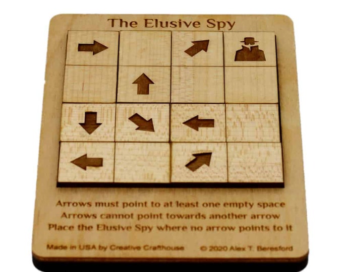The Elusive Spy Fun Wooden Tile Puzzle Great for Coffee - Etsy