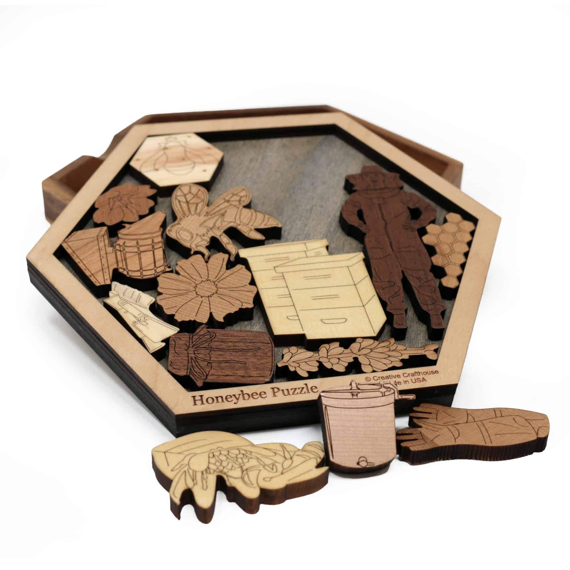Honey Bee Puzzle - Beautiful Puzzle Gift - Handmade Wood Puzzle With ...