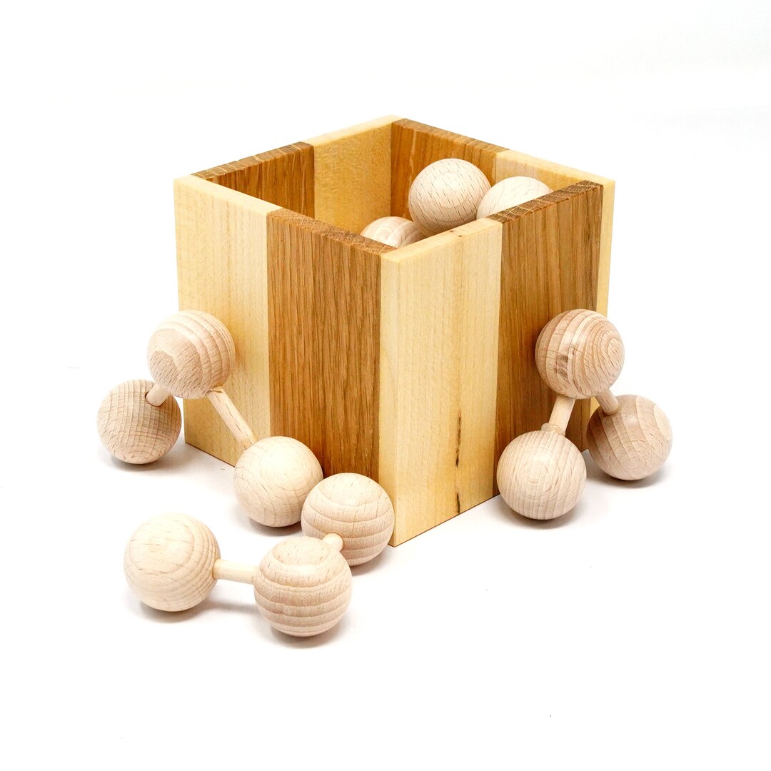 Try-bal Cube Puzzle - Fun Packing Puzzle - Handmade Wooden Brainteaser - Gift Idea for Puzzle ...