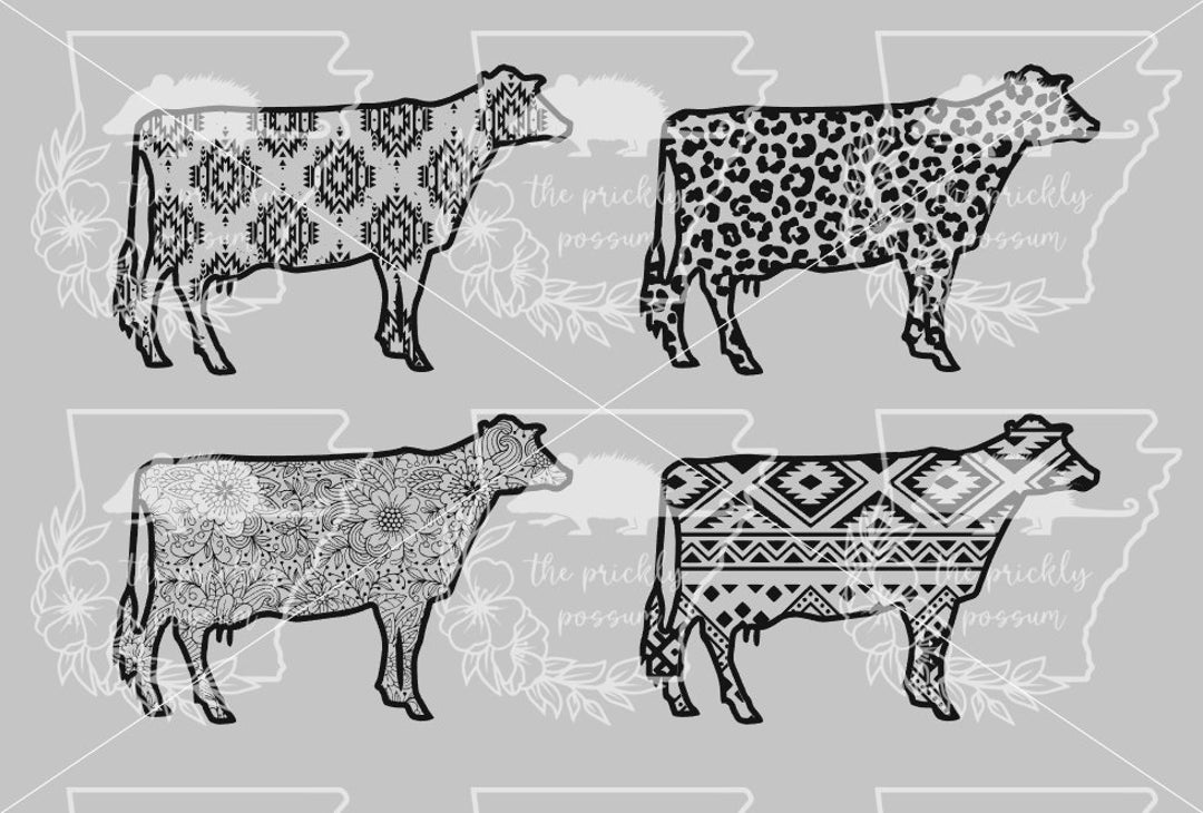 Cow Patterned Set SVG - Etsy