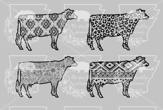 Cow Patterned Set SVG - Etsy