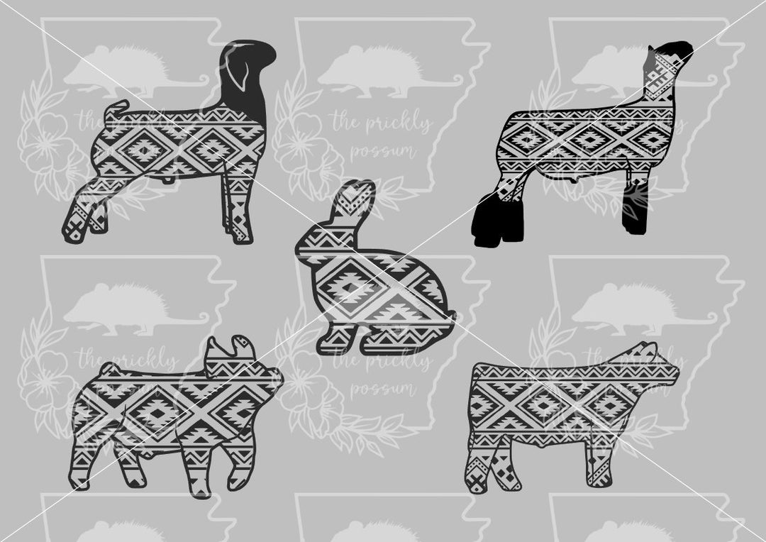 Aztec Show Animal Set SVG - Etsy
