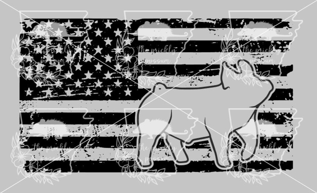 Show Pig US Flag SVG - Etsy
