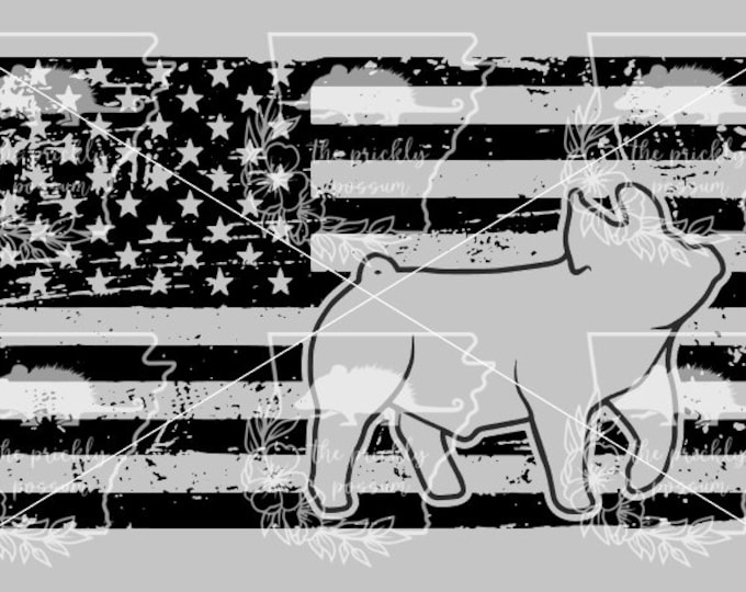 Show Pig US Flag SVG - Etsy