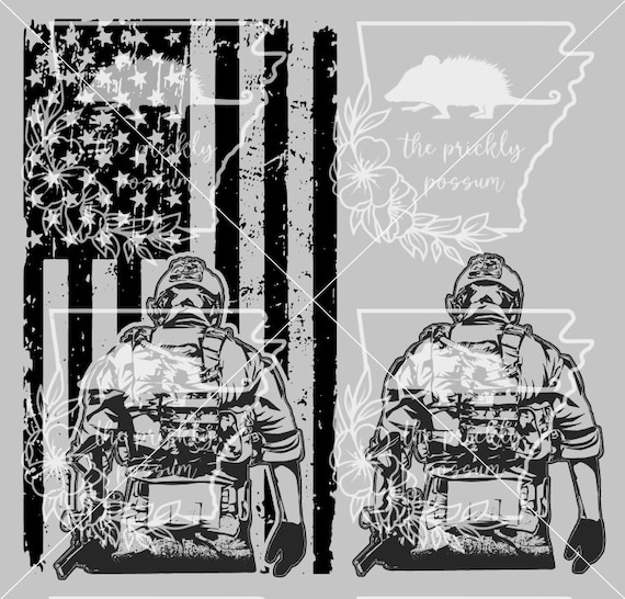 Distressed Flag With Soldier SVG - Etsy