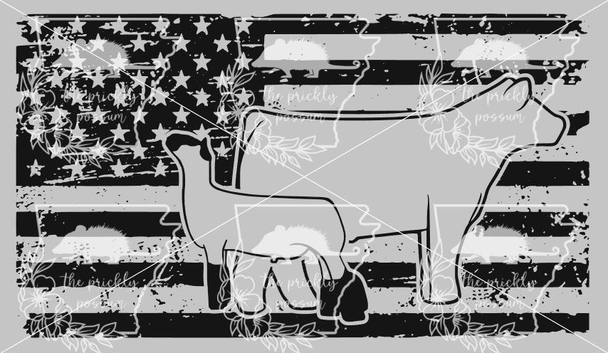 Show Steer/sheep Flag SVG - Etsy