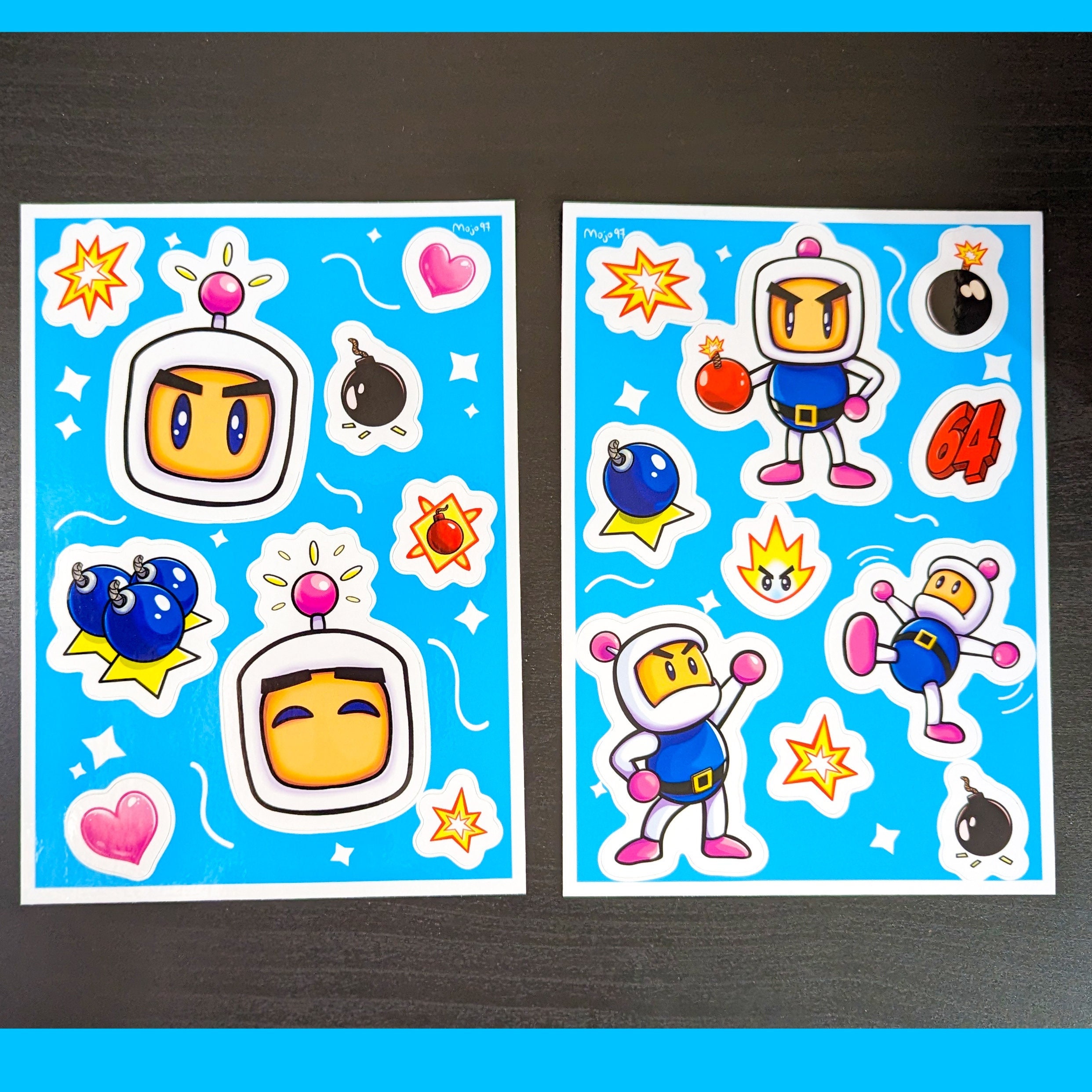 Glossy Bomberman Stickers Kiss Cut Sheets Retro Game Art - Etsy