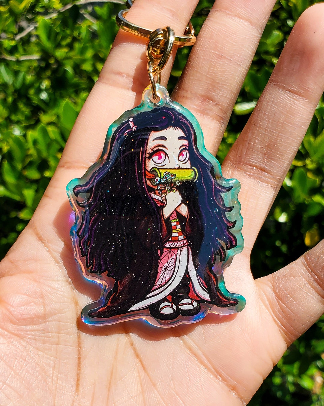 Shy Demon Girl Chibi Slayer Keychain Charm - Etsy