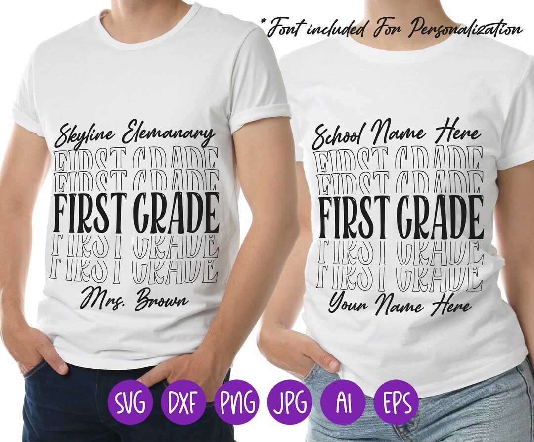 First Grade Echo SVG Back to School SVG Teacher SVG Shirt - Etsy