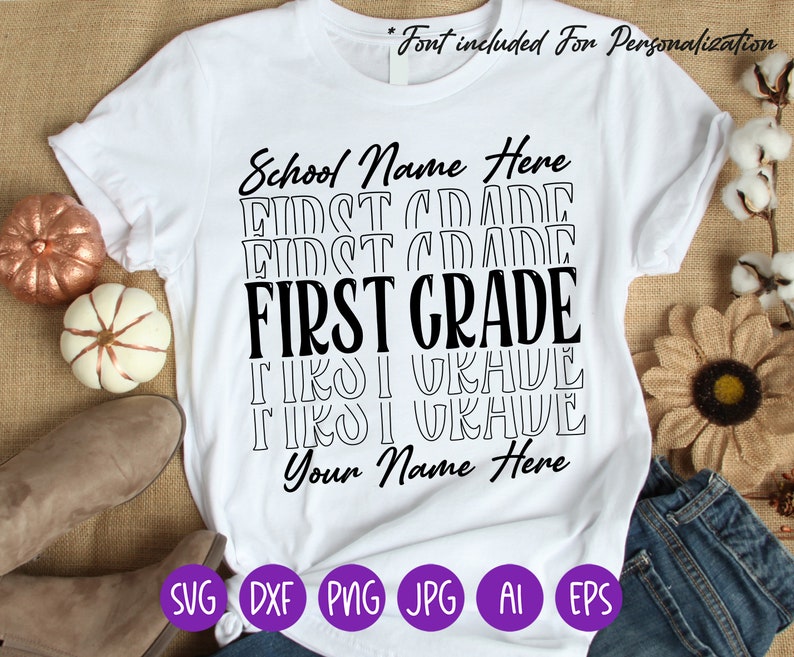 First Grade Echo SVG Back to School SVG Teacher SVG Shirt - Etsy