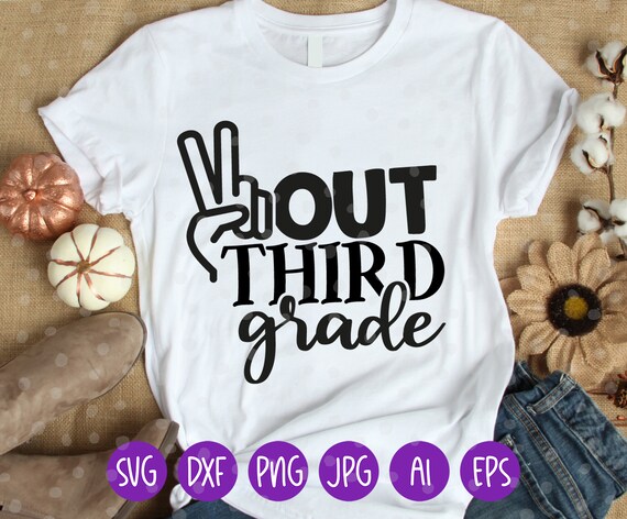 Peace Out Third Grade Svg Last Day of School Svg Kids End of | Etsy