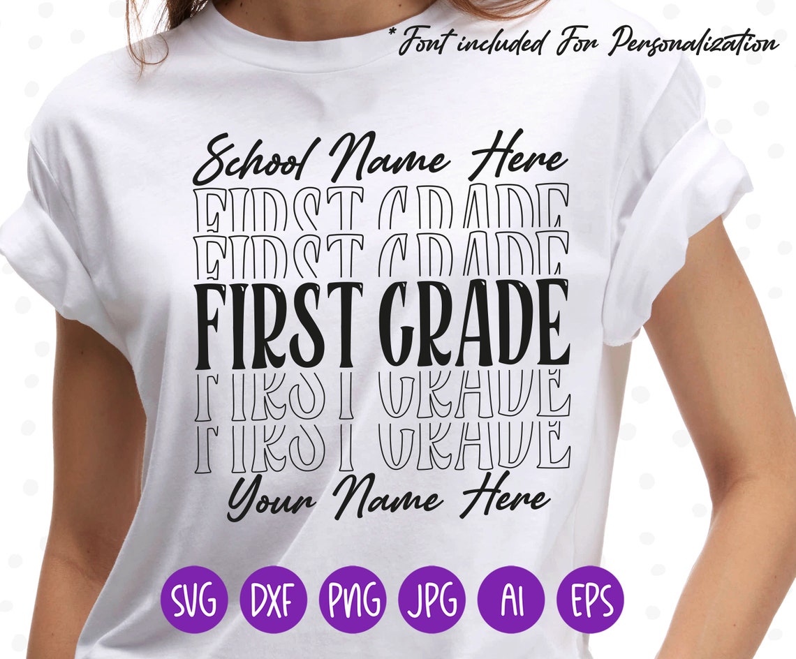First Grade Echo SVG Back to School SVG Teacher SVG Shirt - Etsy