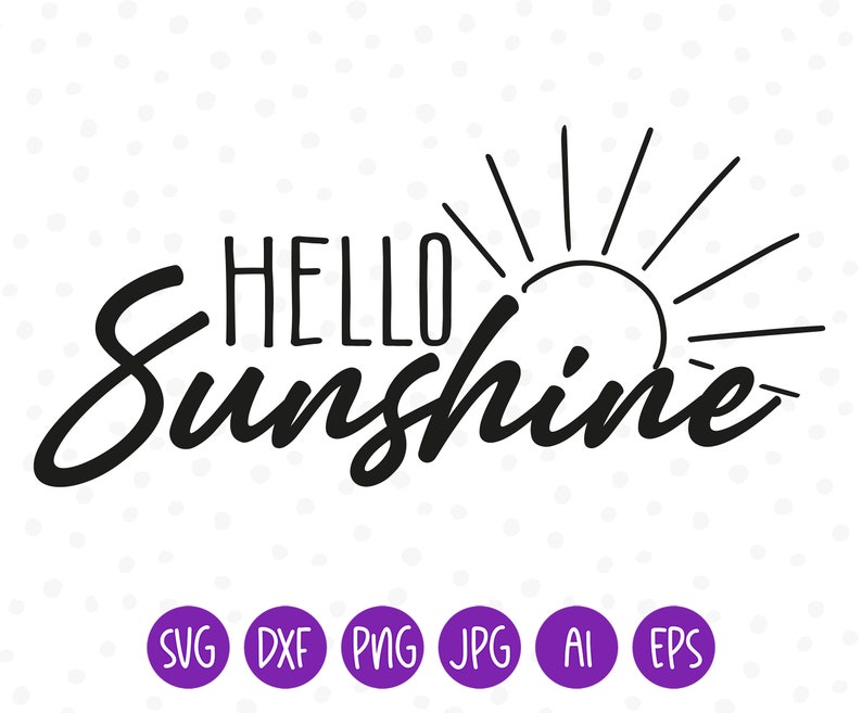 Hello sunshine heart summer sun SVG file for Cricut great for | Etsy