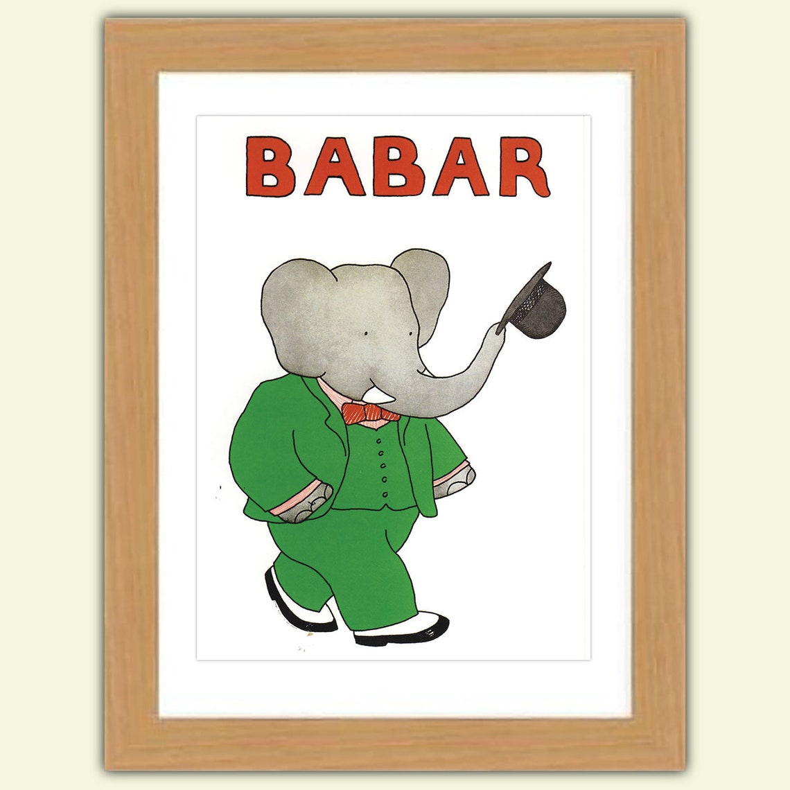 Lovely Babar the Elephant. A Collection of 3 A3 Linen Embossed - Etsy