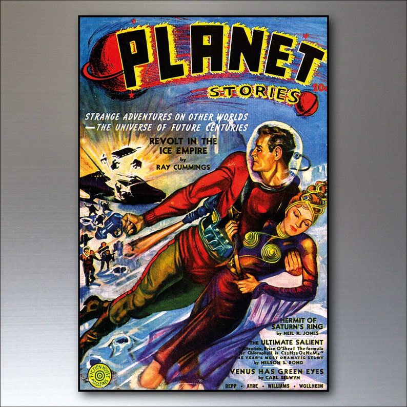 Vintage Sci Fi Comic Cover Set of 8 Science Fiction Flexible Fridge ...