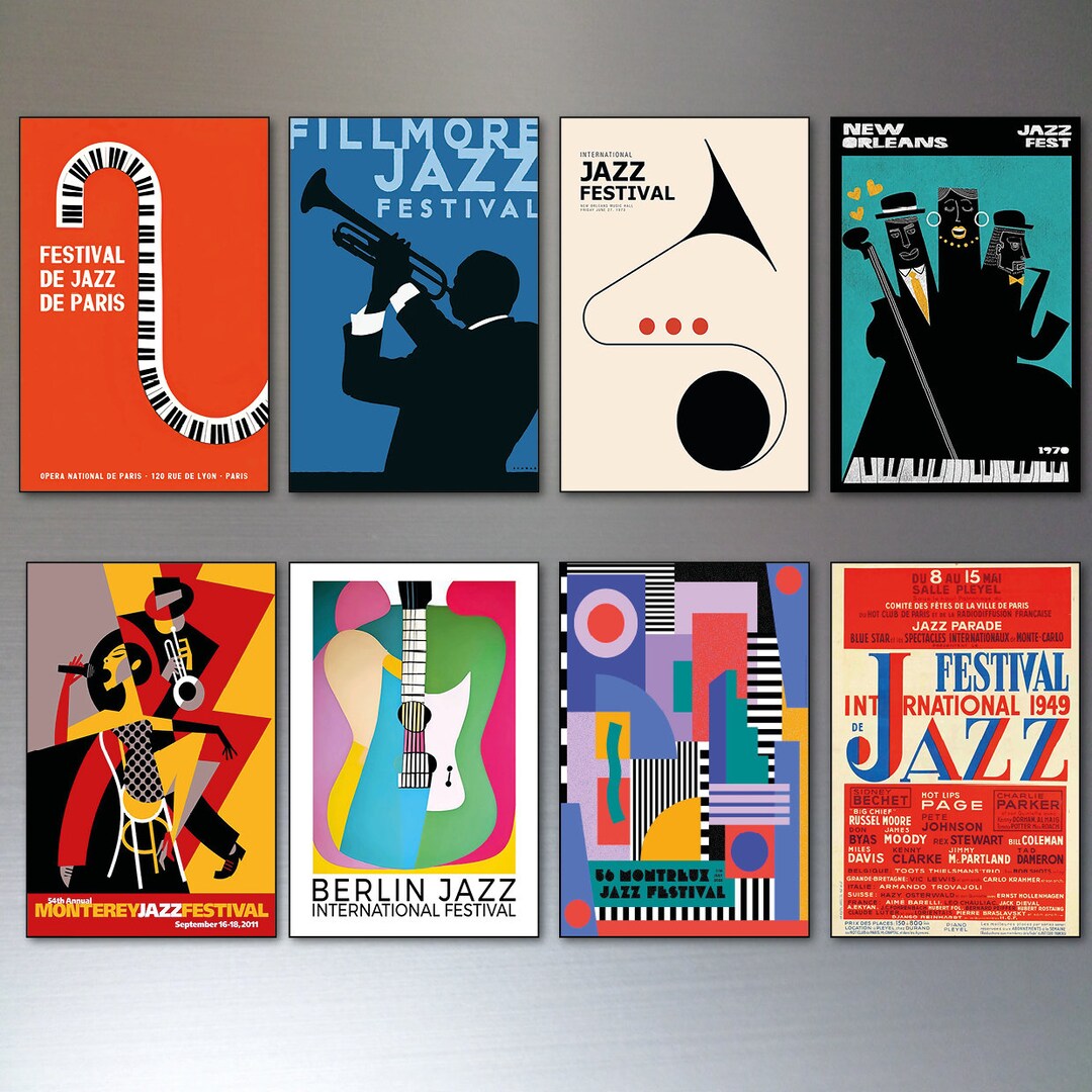 Jazz Poster Fridge Magnets Print Vintage Retro Festival Magnets - Etsy