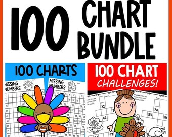 Thanksgiving 100's Chart Worksheets Blank Fill In - Etsy