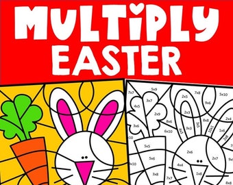 Easter Multiplication Color by Number Worksheets Spring Math - Etsy