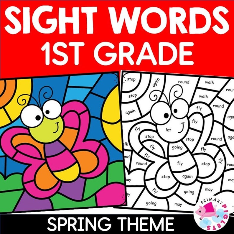 Spring Color by Code Sight Words 1st Grade - Etsy