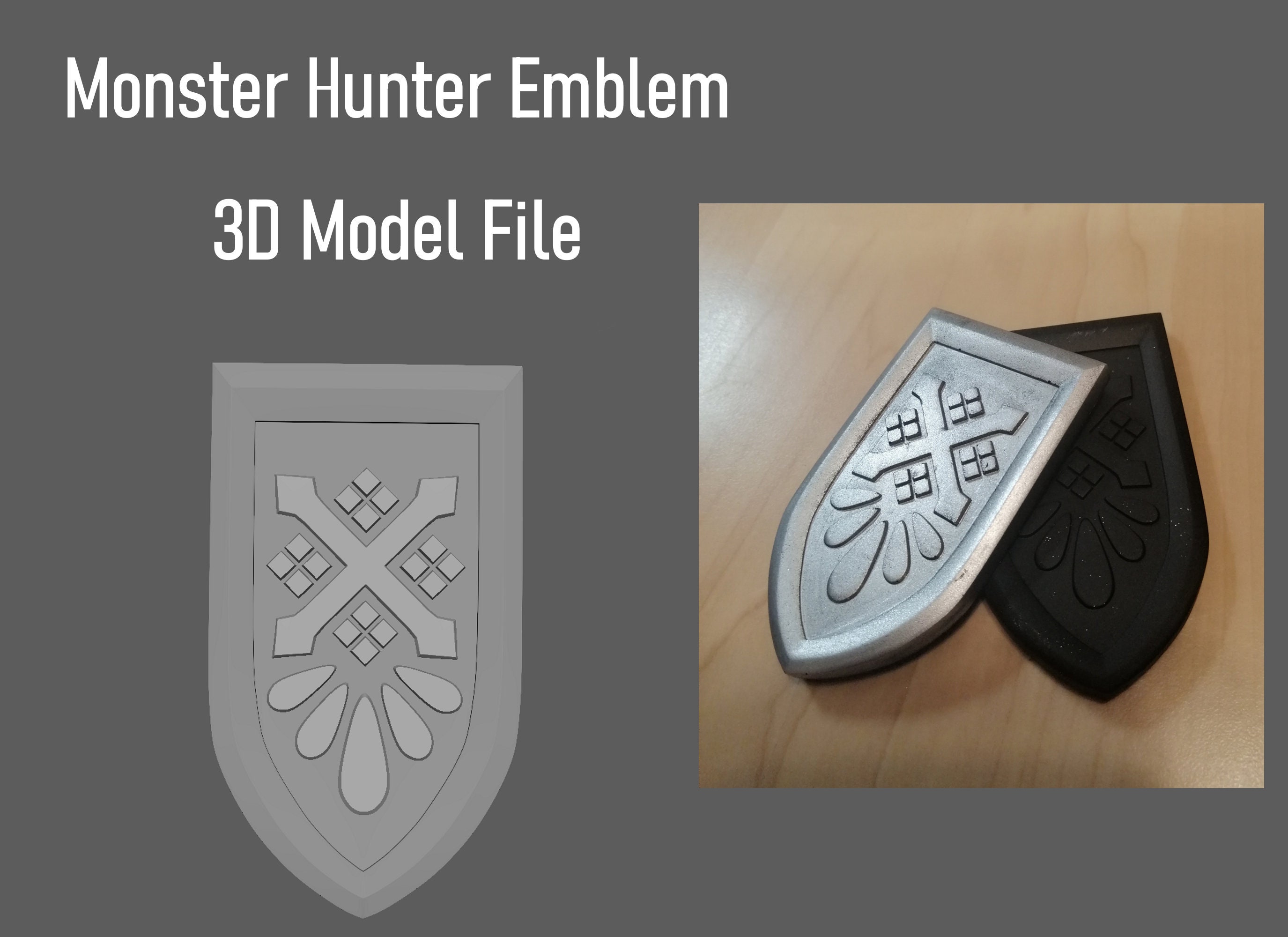 Monster Hunter Inspired Emblem - 3D Model File - Etsy
