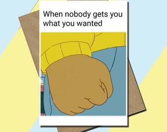 Funny 'arthur' Birthday Card, Arthur Internet Meme, Arthur Fist, Happy ...