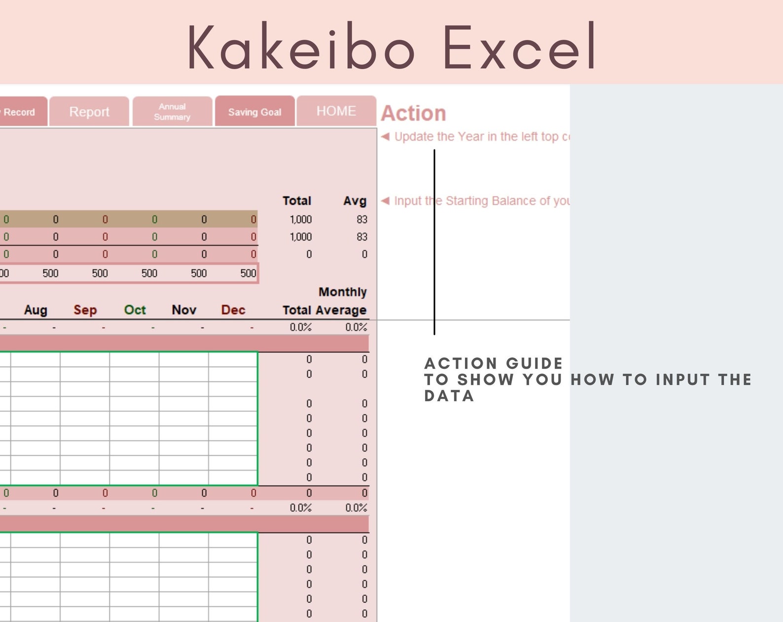 Kakeibo Excel Template Tool - Household Budget Planner Expense Saving ...