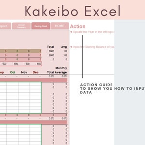 Kakeibo Excel Template Tool - Household Budget Planner Expense Saving ...