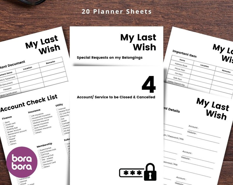 My Last Wish Planner | Printable in A4 or US Letterhead | Instant ...