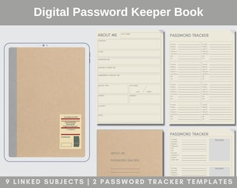 Digital Password Keeper Book Simple Style Dark Gray Minimalist Password ...