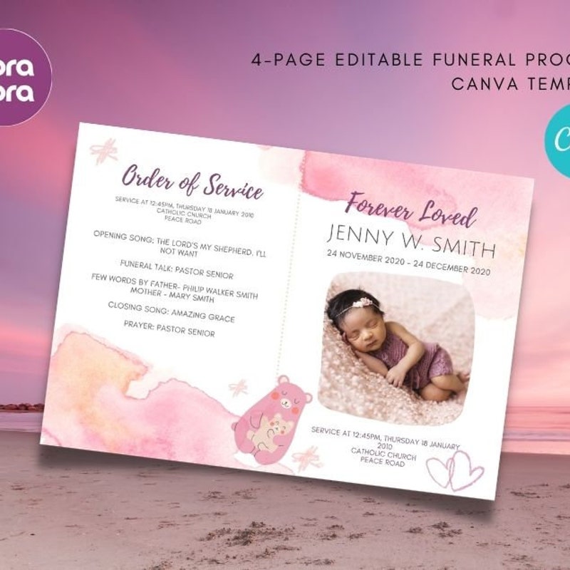 Infant Funeral Program - Etsy