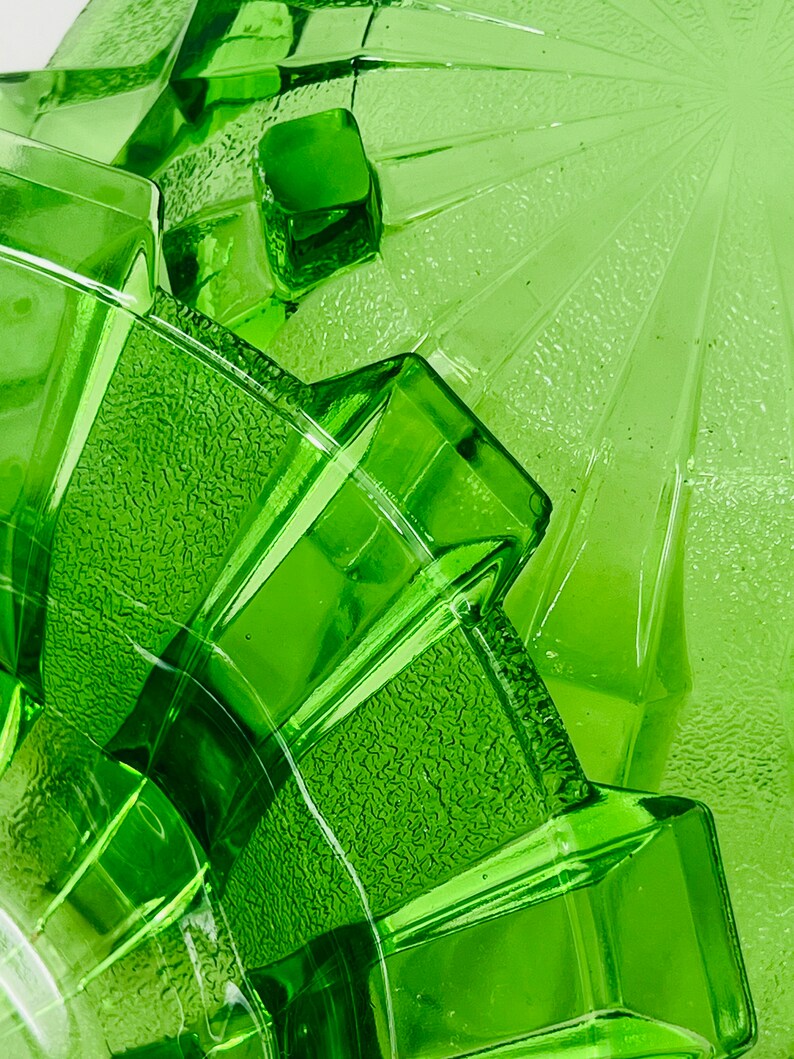 Art Deco Uranium Glass Serving Bowls, Rudolf Schröter, Josef Inwald ...