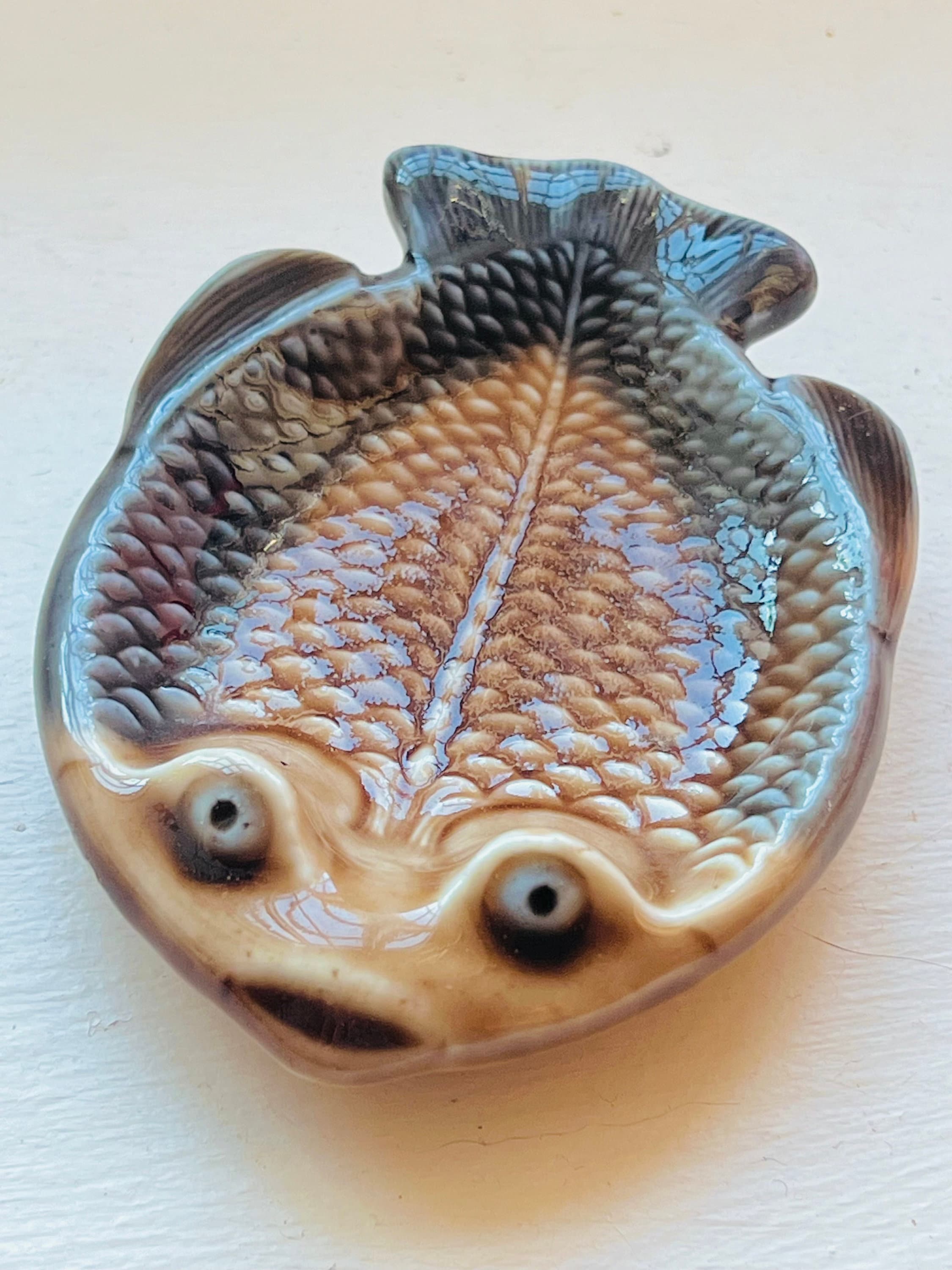 Rare Wade Embossed Porcelain Bloater Fish Dish in Beautiful Blue and ...