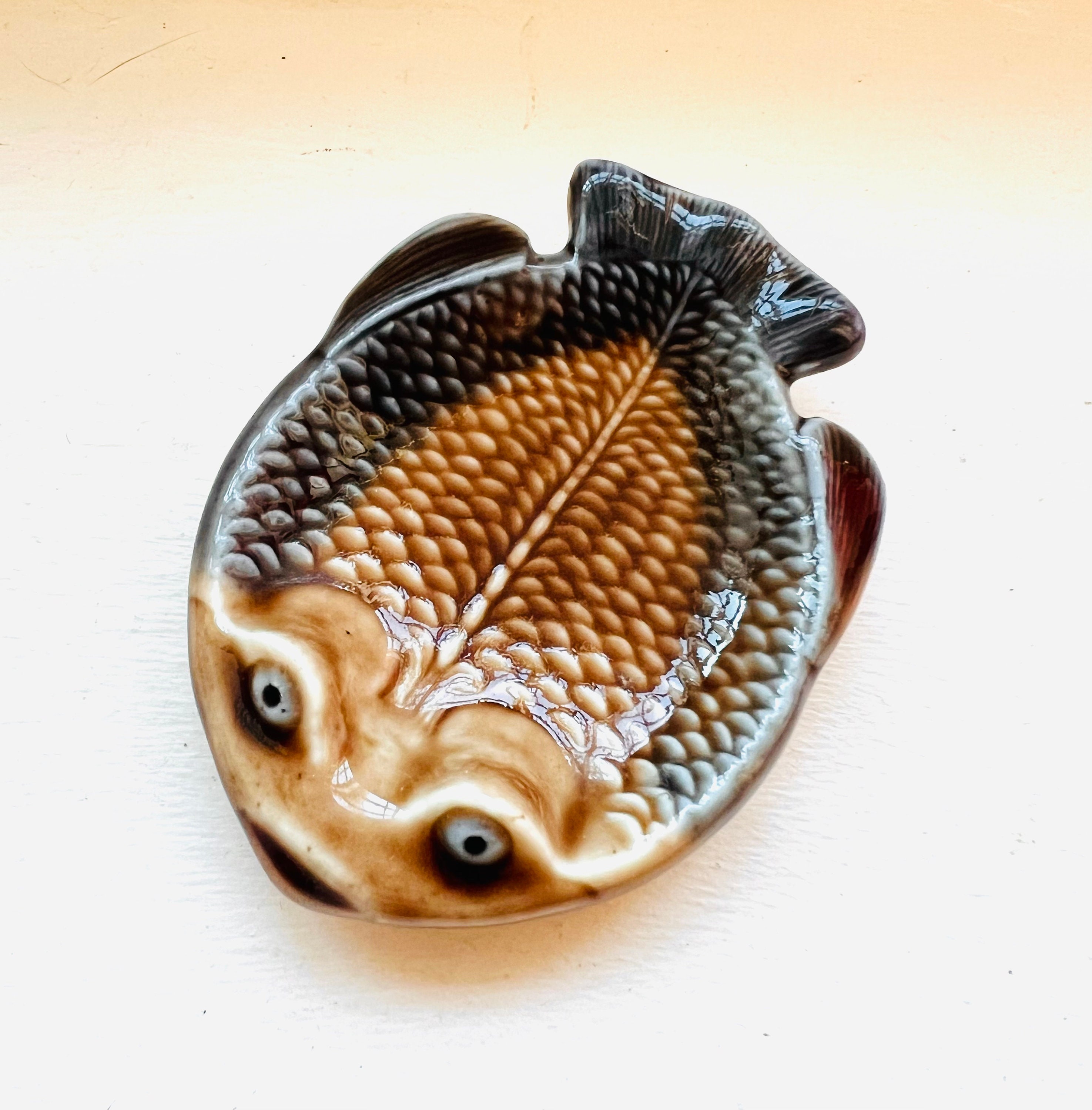 Rare Wade Embossed Porcelain Bloater Fish Dish in Beautiful Blue and ...