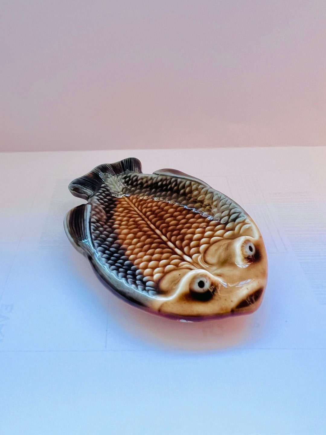 Rare Wade Embossed Porcelain Bloater Fish Dish in Beautiful Blue and ...