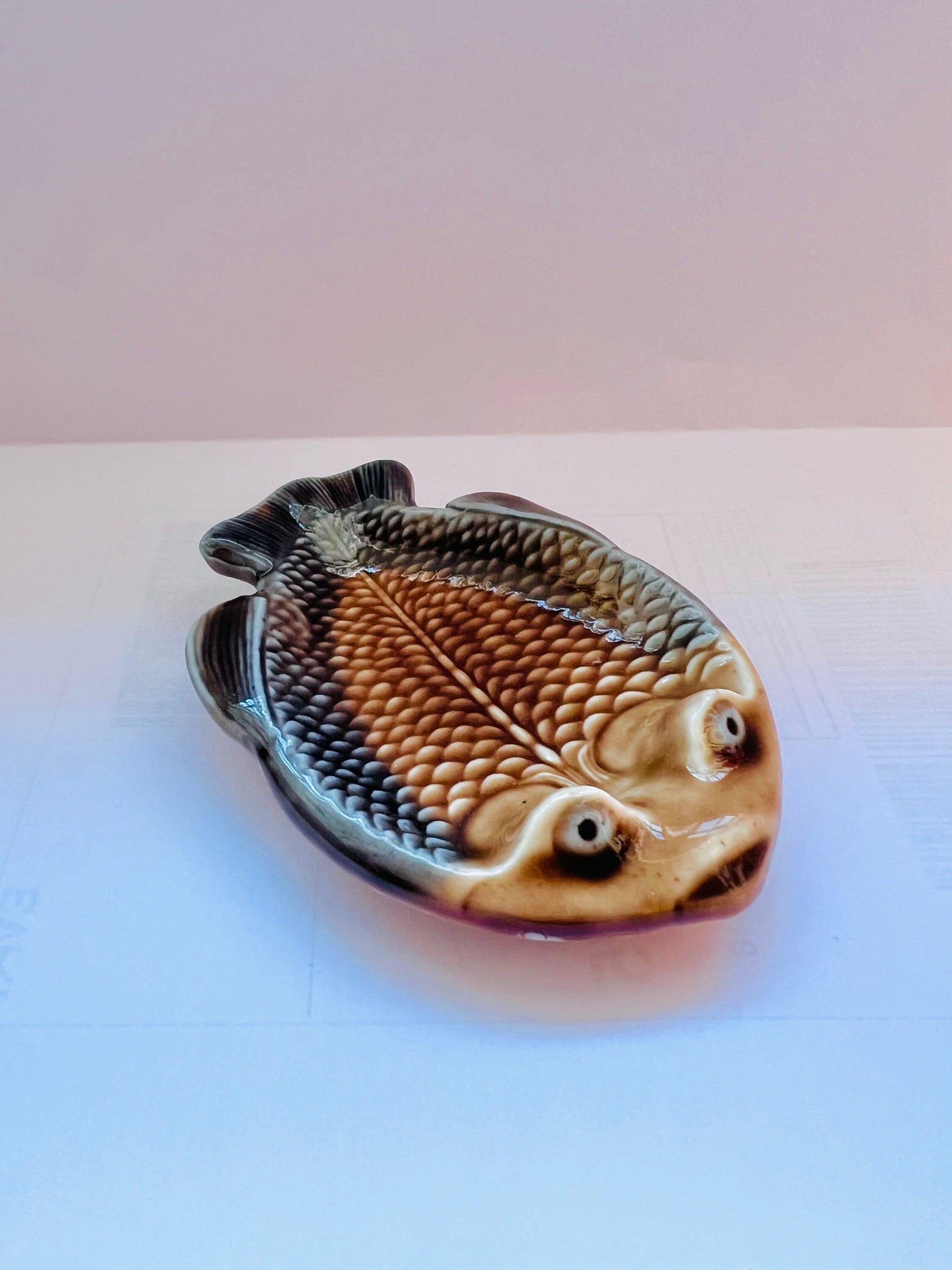 Rare Wade Embossed Porcelain Bloater Fish Dish in Beautiful Blue and ...