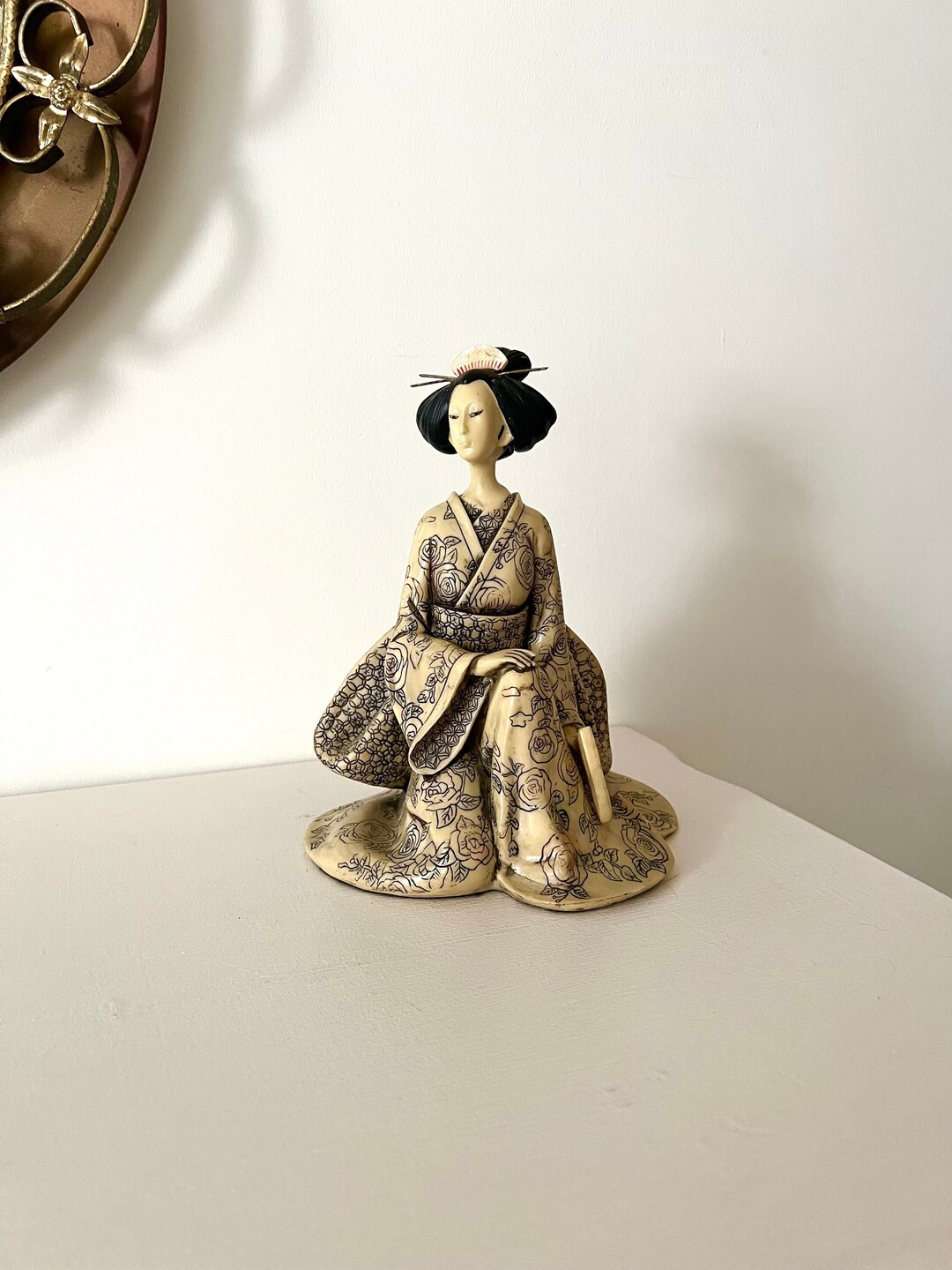 Rare 1950s Japanese Geisha Statue Figurine Polychrome Ivory - Etsy