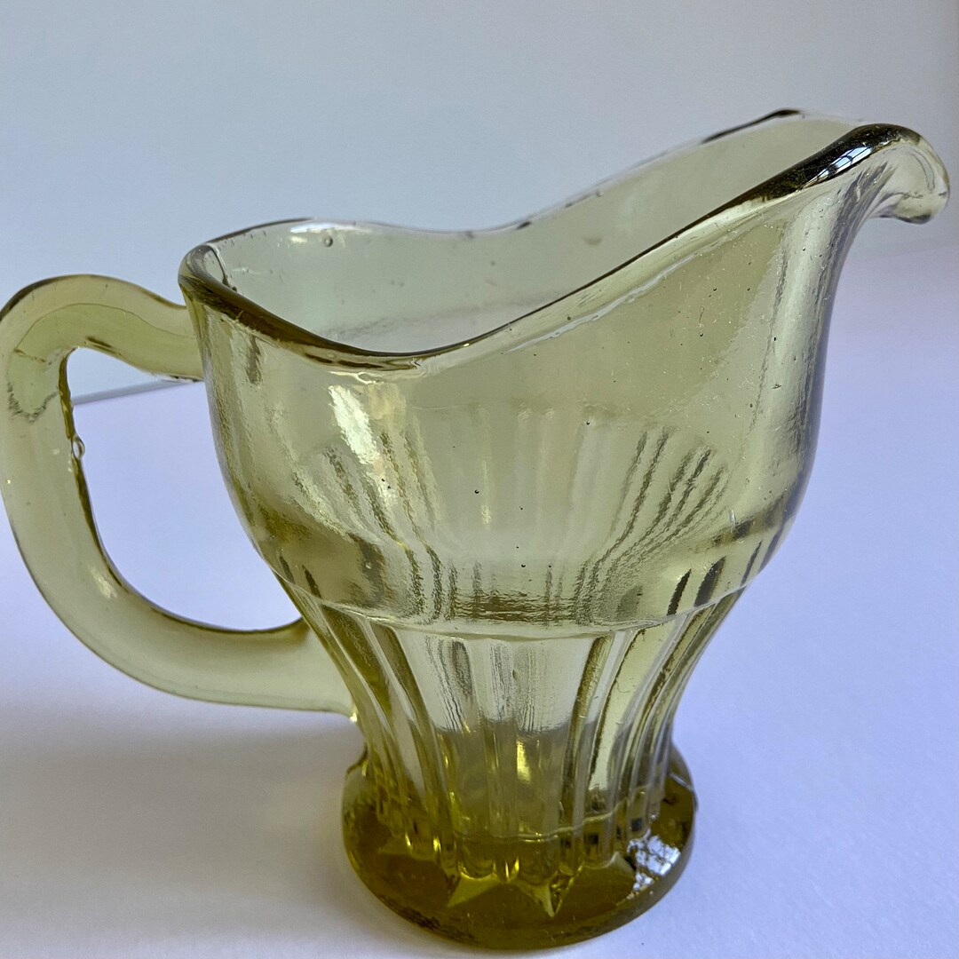 Vintage Glass Green Jug by Sowerby - Etsy