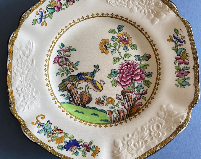 Antique Copeland Spode Peacock Pattern Plate - Etsy